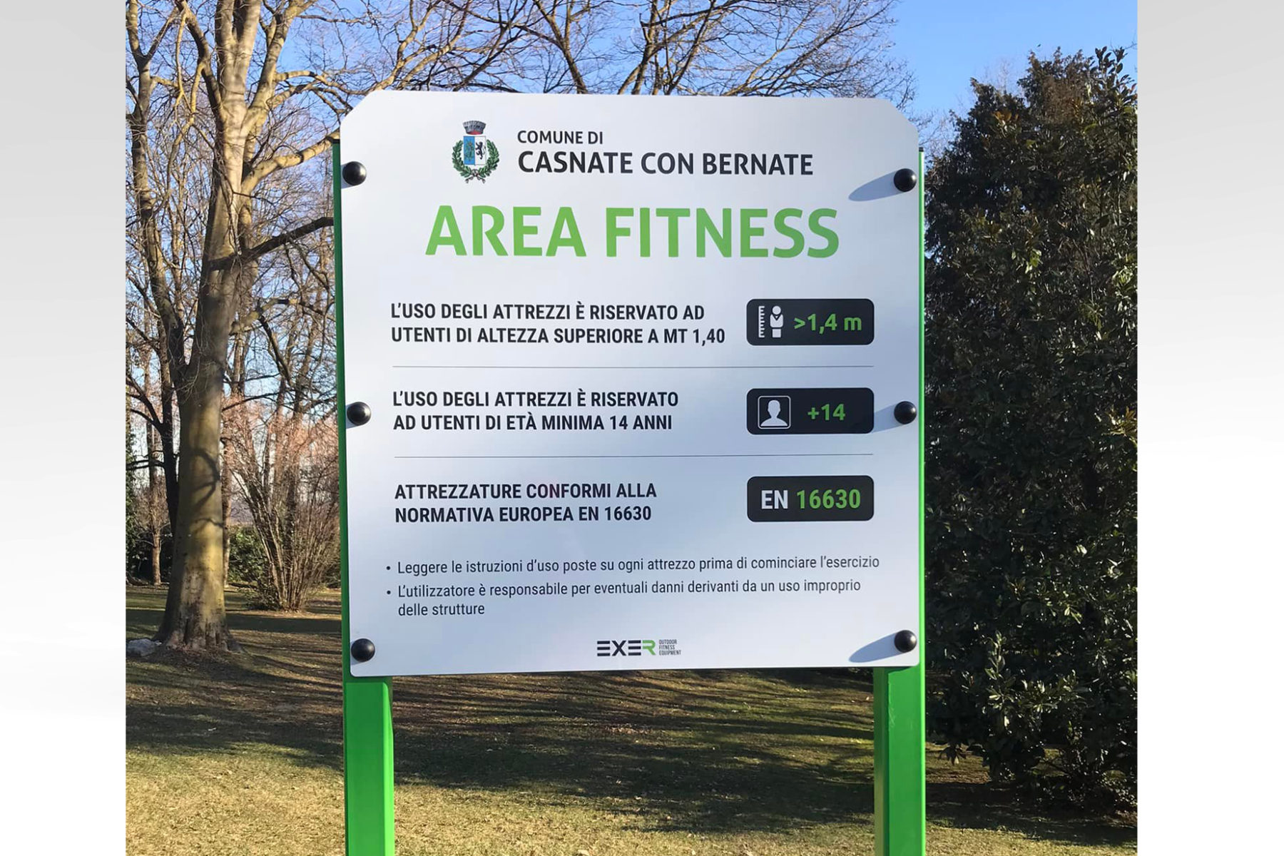 Cartello area fitness LARGE - Exer Fitness
