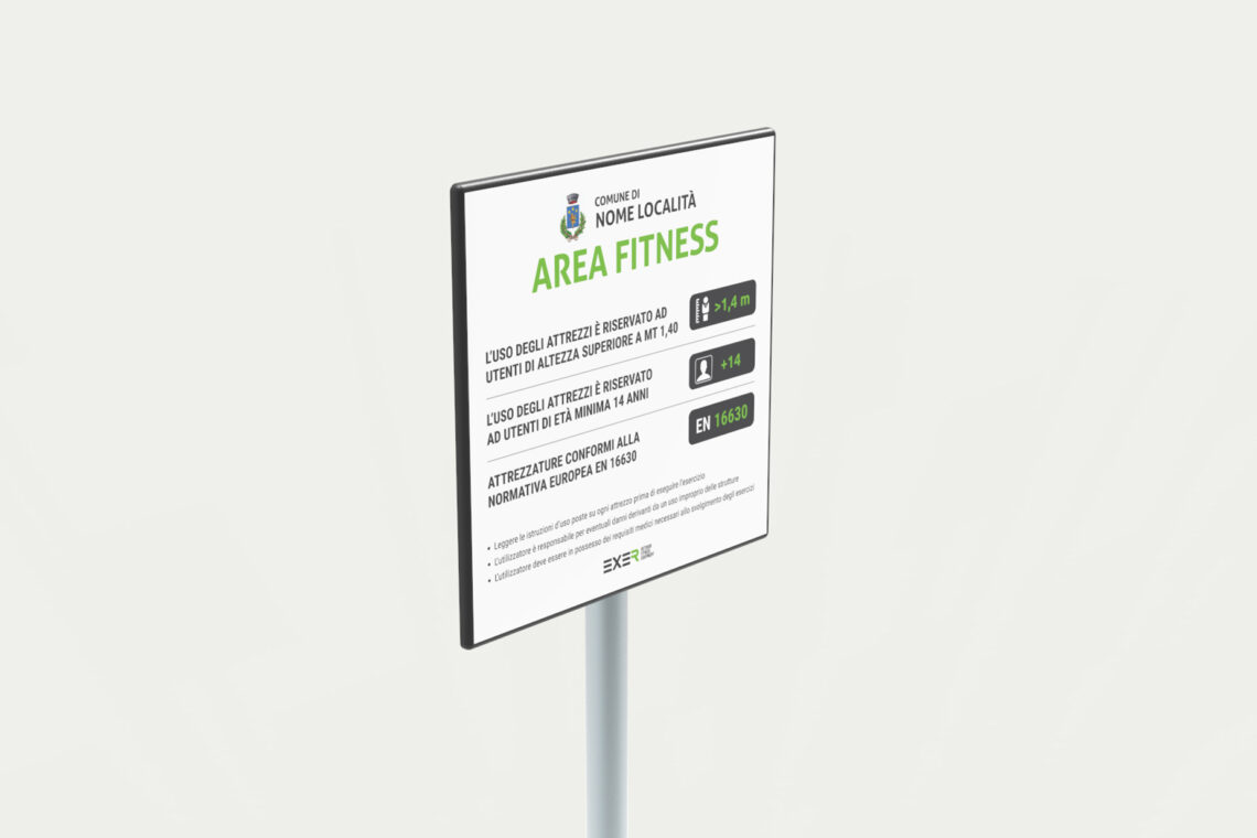 Cartello area fitness STANDARD - Exer Fitness